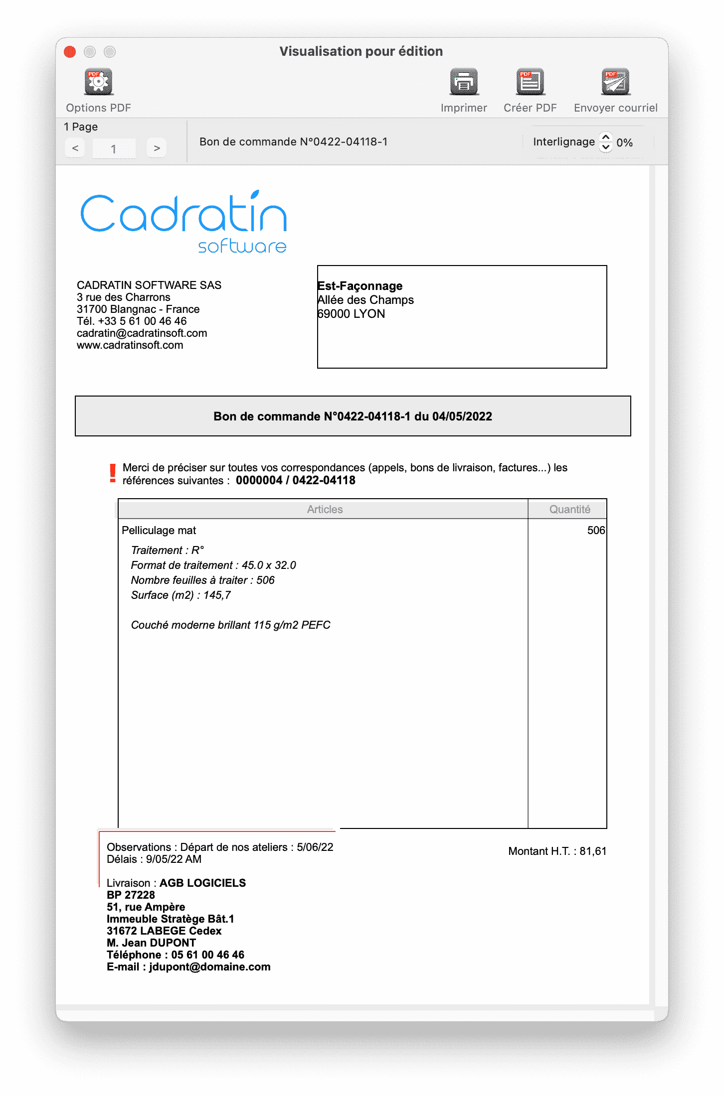 Production – Cadratin